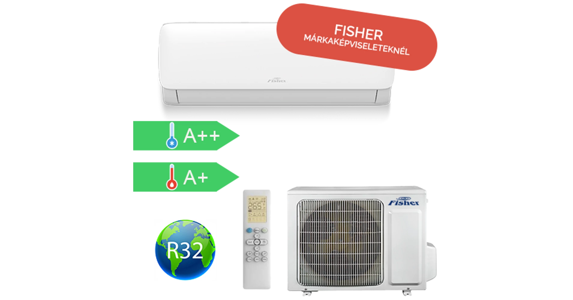 Fisher Special Edition oldalfali split klíma szett - 3,5 kW, Wi-Fi